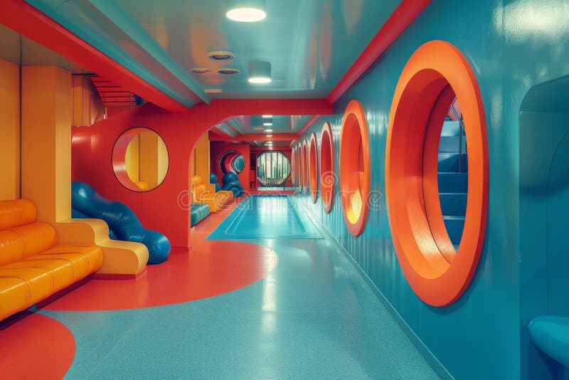 Empty Indoor Playground and Colourful Interior. Generative AI Stock ...