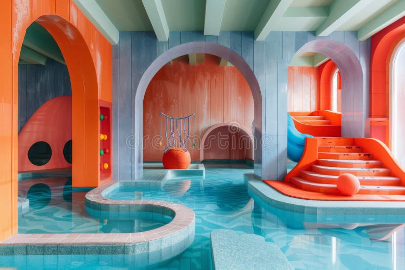 Empty Indoor Playground and Colourful Interior. Generative AI Stock ...