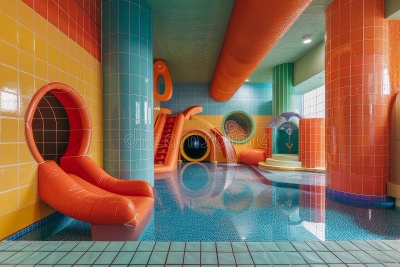 Empty Indoor Playground and Colourful Interior. Generative AI Stock ...