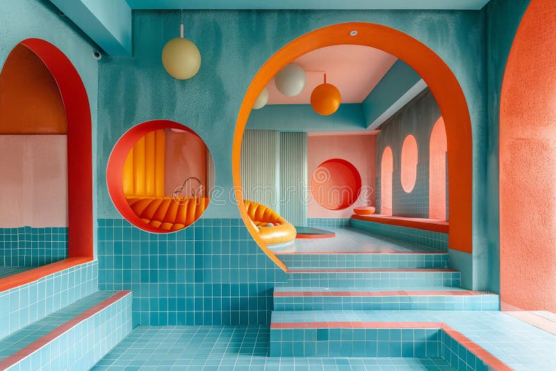 Empty Indoor Playground and Colourful Interior. Generative AI Stock ...