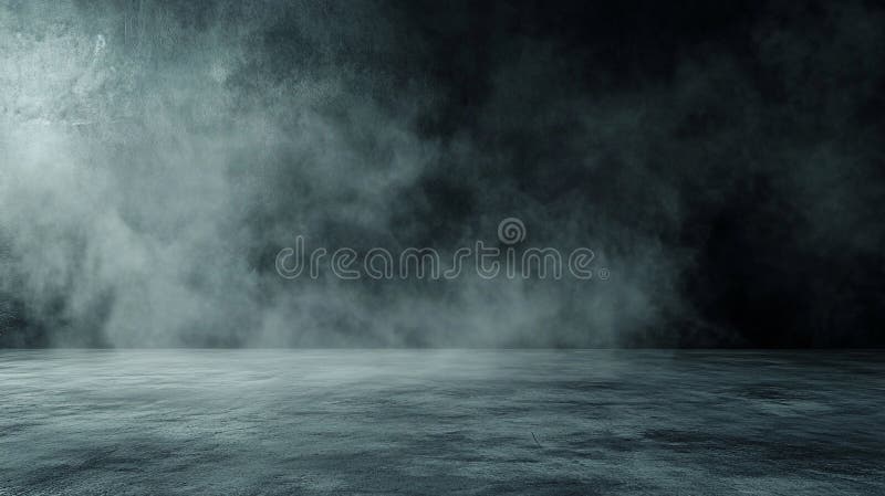 Empty Indoor Studio Background Featuring Black Smoke, White Fog, and ...
