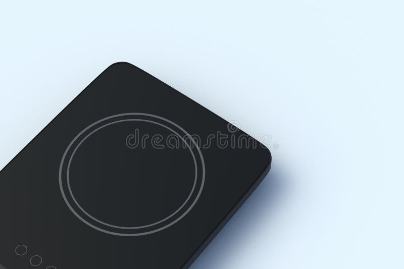 Empty Induction Cooktop on Light Gray Background. Portable Cooker Stock ...