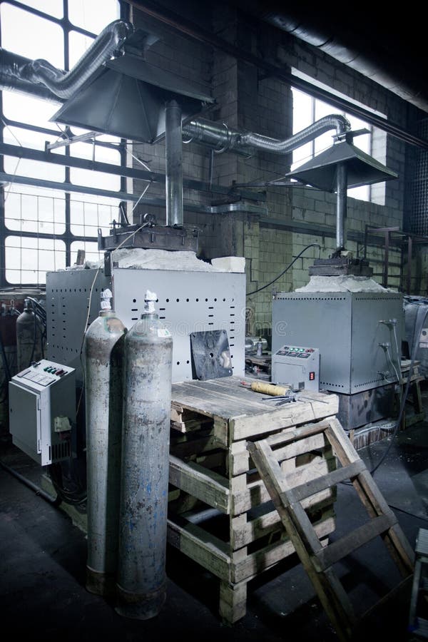 Empty Industrial Background -l Factory Interior with Equipment and ...