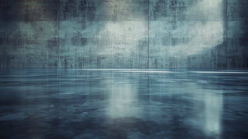 Empty Industrial Concrete Room Background, Polished Floor, and Subtle ...