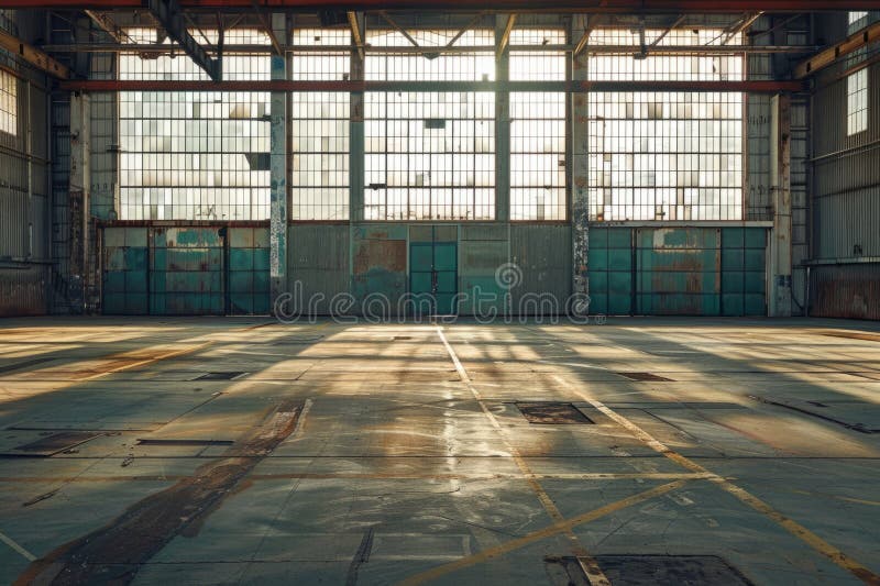 Empty Industrial Distribution Warehouse or Temporary Storage Stock ...
