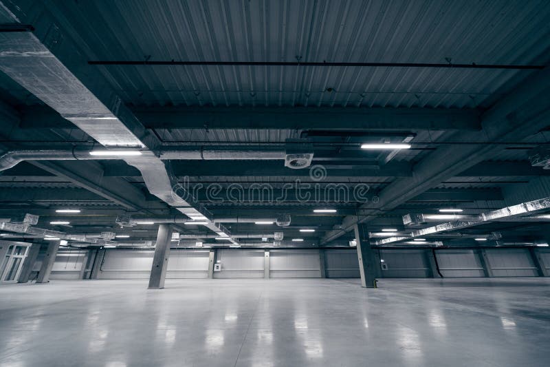 Empty Industrial Hall with Ceiling Ventilation System Stock Image ...