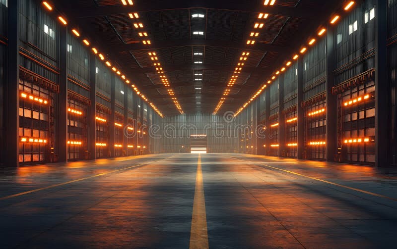 Empty Loading Bay of a Large Warehouse. Modern Logistics Center ...