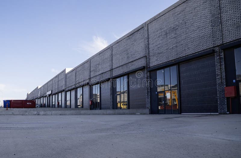 Empty Industrial Warehouse Building Stock Image - Image of modern ...