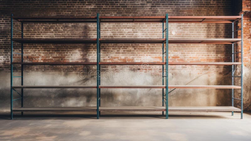 Empty Industrial Warehouse Hall with Racking Storage Racks Stock ...