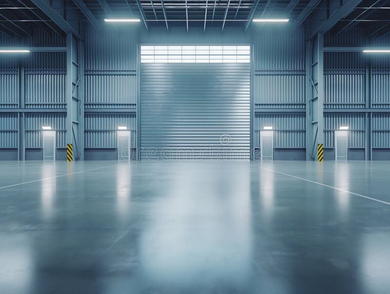 Empty Industrial Warehouse Interior Stock Photo - Image of structure ...