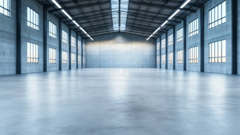 Empty Industrial Warehouse Space Large Empty Warehouse with High ...
