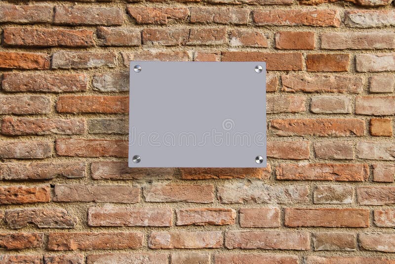 Empty Information Sign on Old Brick Wall. Stock Image - Image of ...