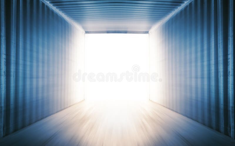 Empty Inside Blank Container Shipping. Square Room Space. Abstract ...