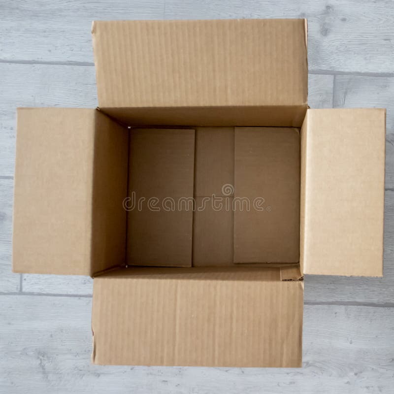 Empty Inside Brown Box Cardboard, Paper Packaging Open Package Stock ...