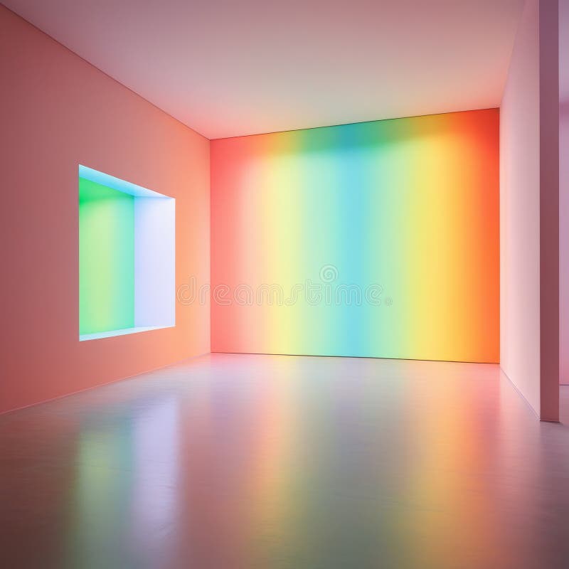 Empty Interior with Colored Smooth Lines Empty Interior with Colored ...