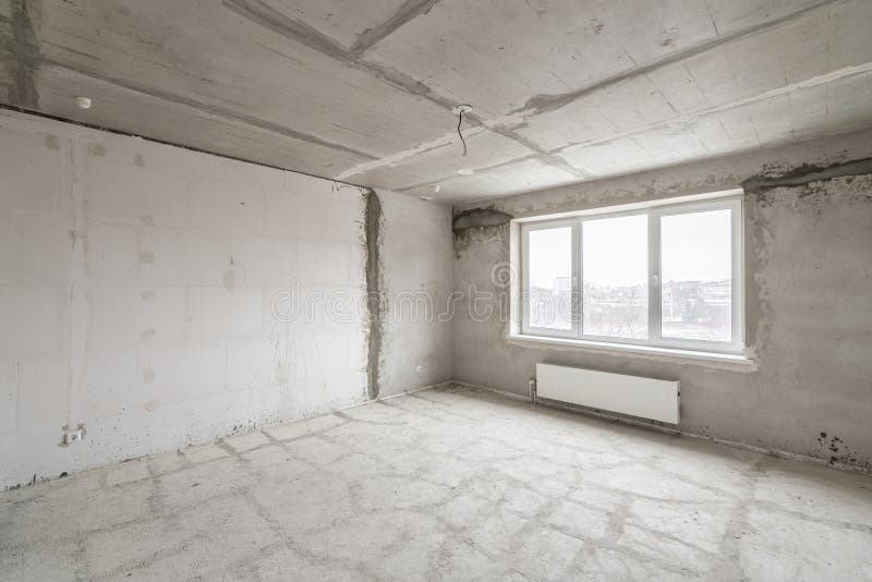 Empty Interior for Design, Gray Concrete Wall. Empty Room. Space for ...