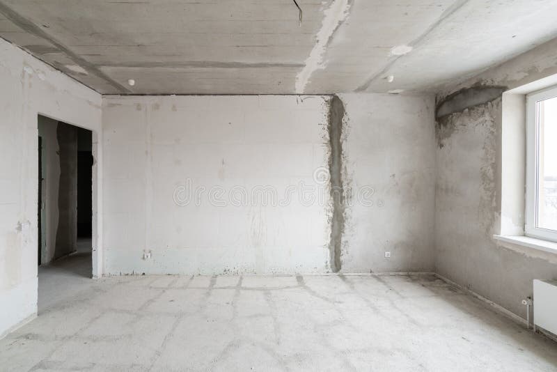 Empty Interior for Design, Gray Concrete Wall. Empty Room. Space for ...