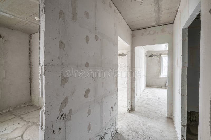 Empty Interior for Design, Gray Concrete Wall. Empty Room. Space for ...