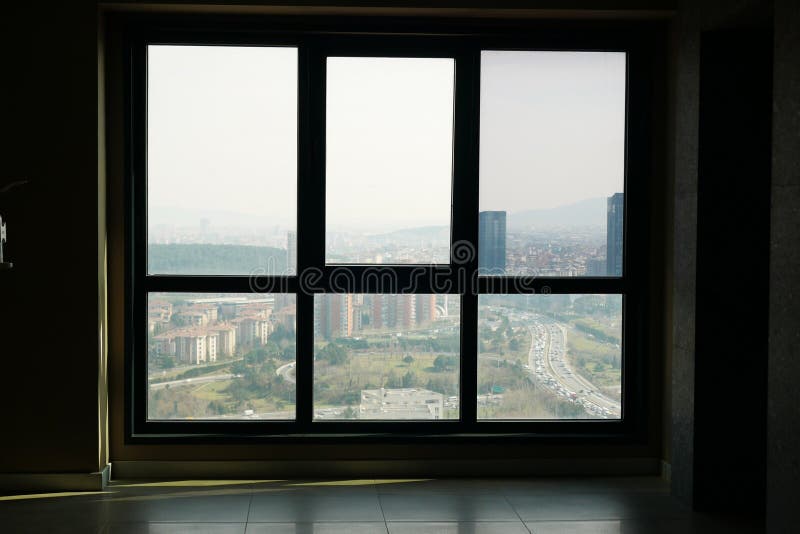 Empty Interior with Large Window Stock Photo - Image of exterior ...