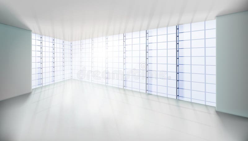 Empty White Hall. Vector Illustration. Stock Vector - Illustration of ...