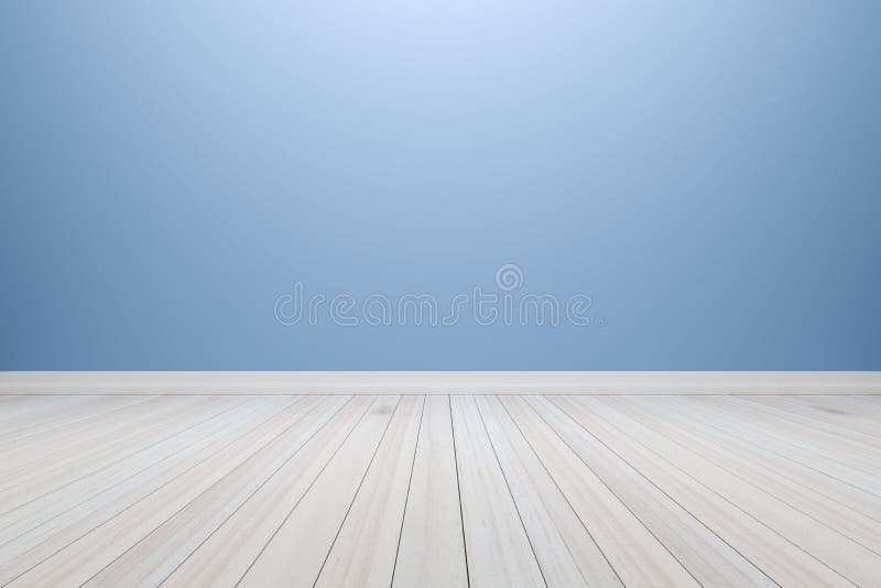 Empty Interior Light Blue Room with Wooden Floor, for Display. Stock ...