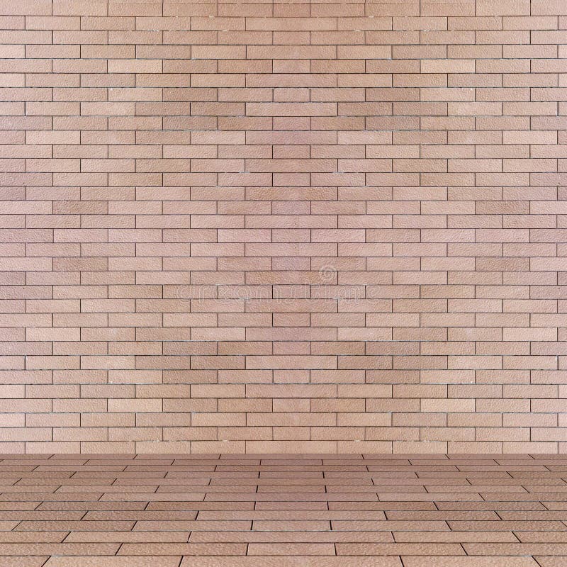 Empty Interior Perspective with Brick Tile Wall Stock Photo - Image of ...