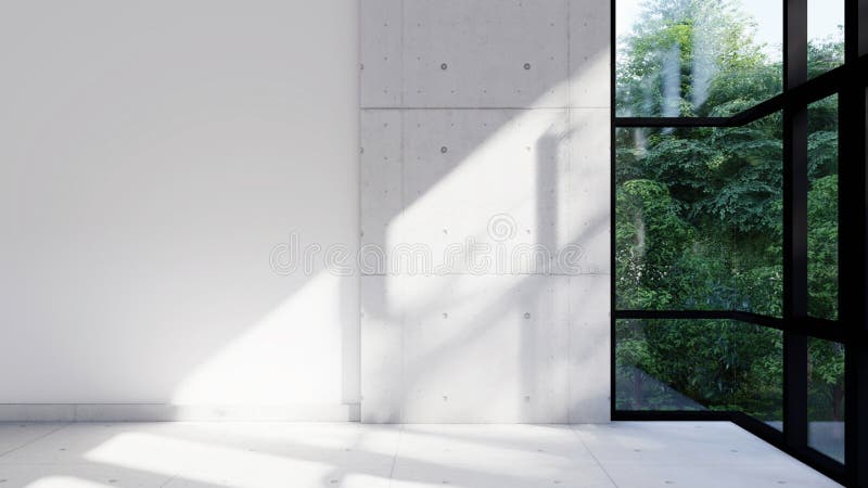 Empty Interior Room Shadow Wall Space Background Mock Up Architecture ...