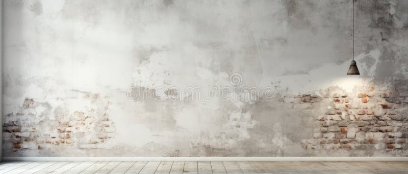 Empty Interior Room Space, Big Windows, Concrete Floor with a Large ...