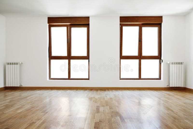 Open and Bright Room with Bay Window Stock Photo - Image of ...