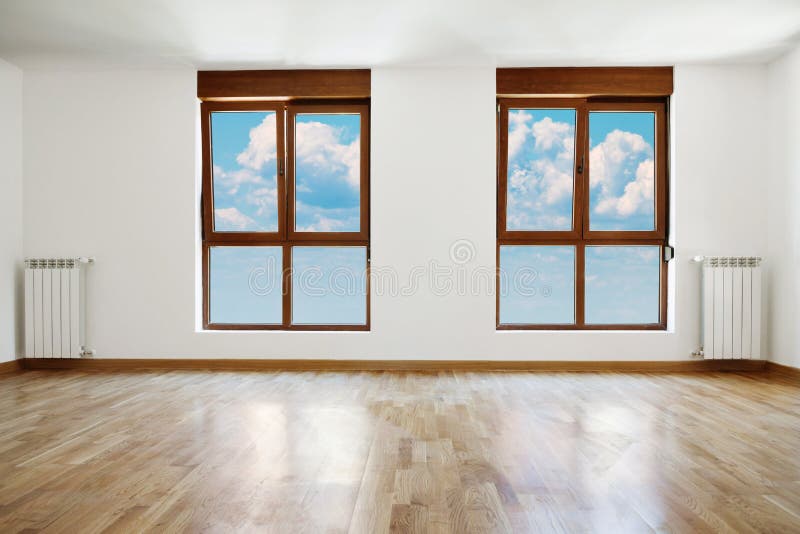 Empty Interior Room and Windows Stock Photo - Image of corner, open ...