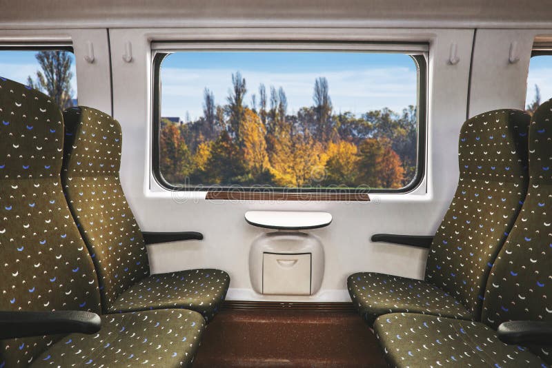 Empty Interior of the Train for Long and Short Distance in Europe Train ...