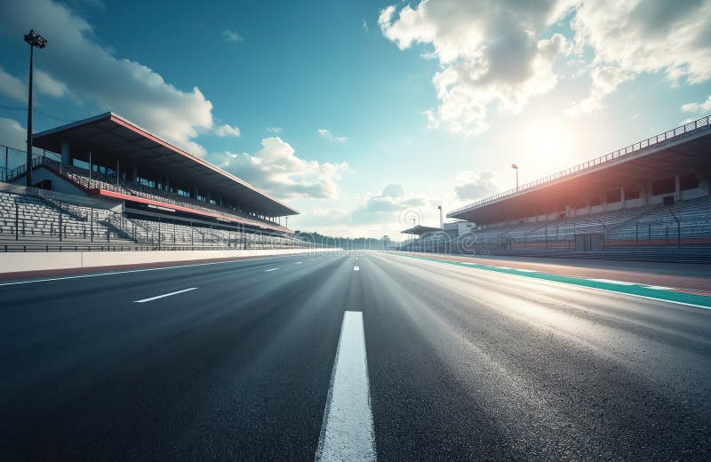 Empty International Race Track with Blurred Motion Effect. Race Track ...