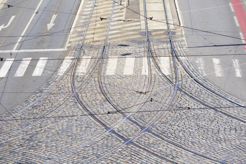 Empty Intersection stock image. Image of pedestrian, railroad - 31779133