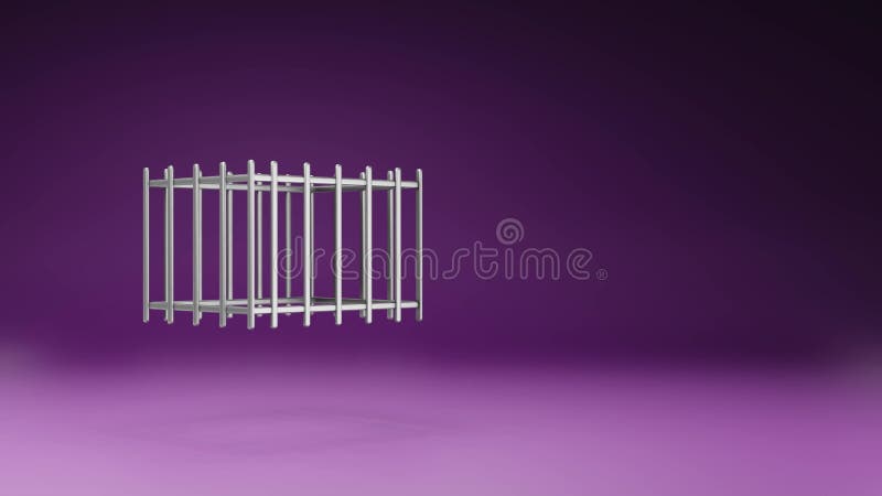 Empty Iron Cage Spinning on Studio Purple Background Stock Footage ...