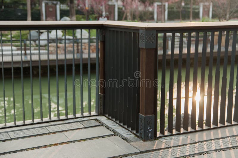 Empty Iron Deck of House with Balustrade Stock Photo - Image of ...