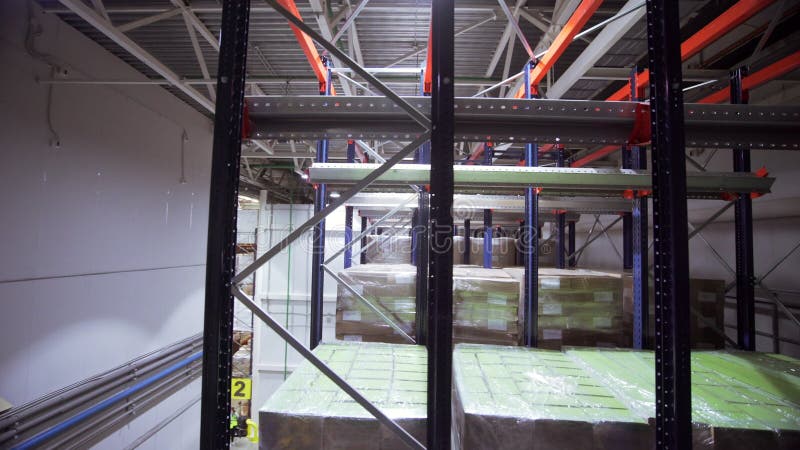 Warehouse. Creative.Iron Empty Shelves for a Warehouse of Goods Stock ...