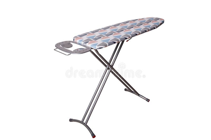 Empty Ironing Board Isolated on White Background. Stock Image - Image ...