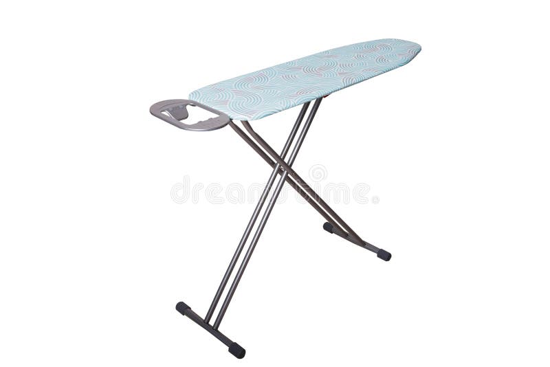 Empty Ironing Board Isolated on White Background. Stock Image - Image ...