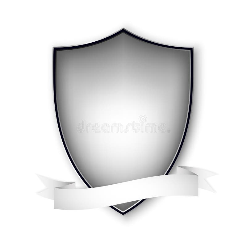 Empty Isolated Metal Shield on White. Vector Stock Vector ...