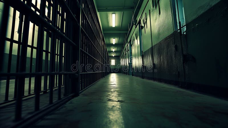 Empty Jail Cell with an Open Door, AI-generated. Stock Image - Image of ...