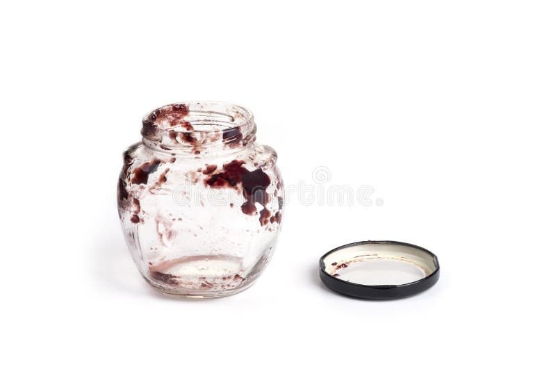 Empty Jam Jar on a White Background Stock Photo - Image of raspberry ...