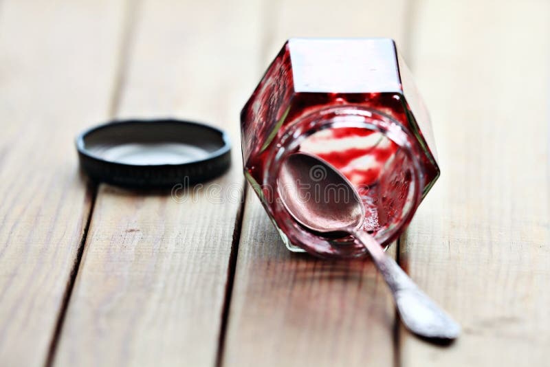 Empty Jar of Jam Like Blood Stock Photo - Image of loss, crisis: 50327230