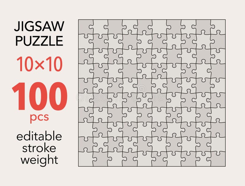 100 Piece Puzzle Template Stock Illustrations – 97 100 Piece Puzzle ...