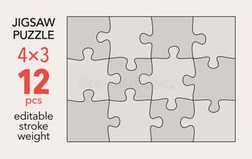 12 Piece Puzzle Template Stock Illustrations – 63 12 Piece Puzzle ...