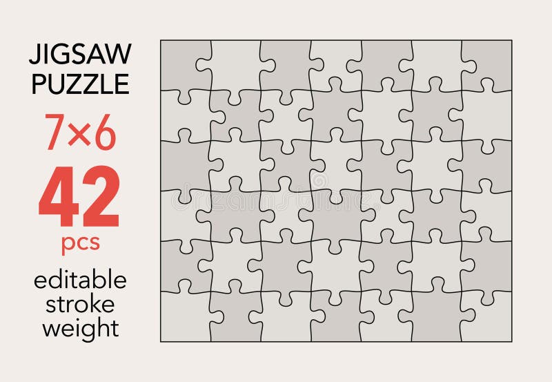Empty Jigsaw Puzzle Grid Template, 5x4 Shapes, 20 Pieces. Separate ... Empty Jigsaw Puzzle Grid Template, 5x4 Shapes, 20 Pieces. Separate ...