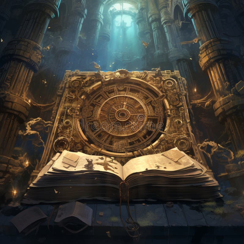 Empty Journal Surrounded by Ancient Artifacts and Mystical Elements ...