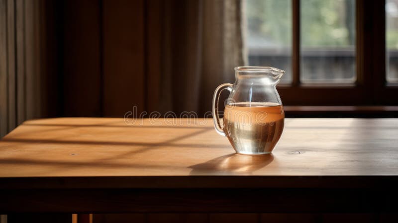 Empty Jug on Wooden Table: a Captivating Image of Japanese Simplicity ...