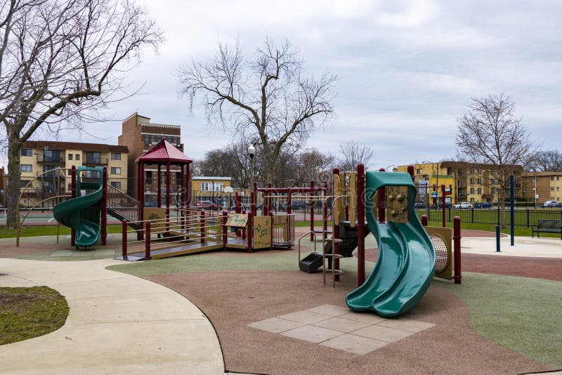 Empty Kids` Playground stock image. Image of illinois - 89617299