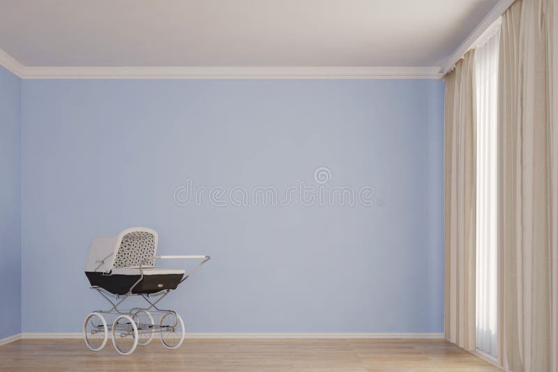Empty Kids Room with Stroller Stock Illustration - Illustration of ...