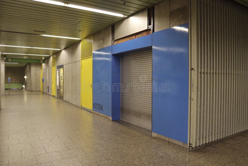 Empty Kiosk at a Subway Station Stock Photo - Image of station ...